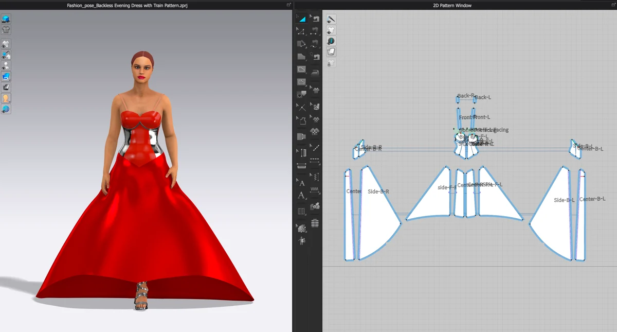 backless evening dress pattern