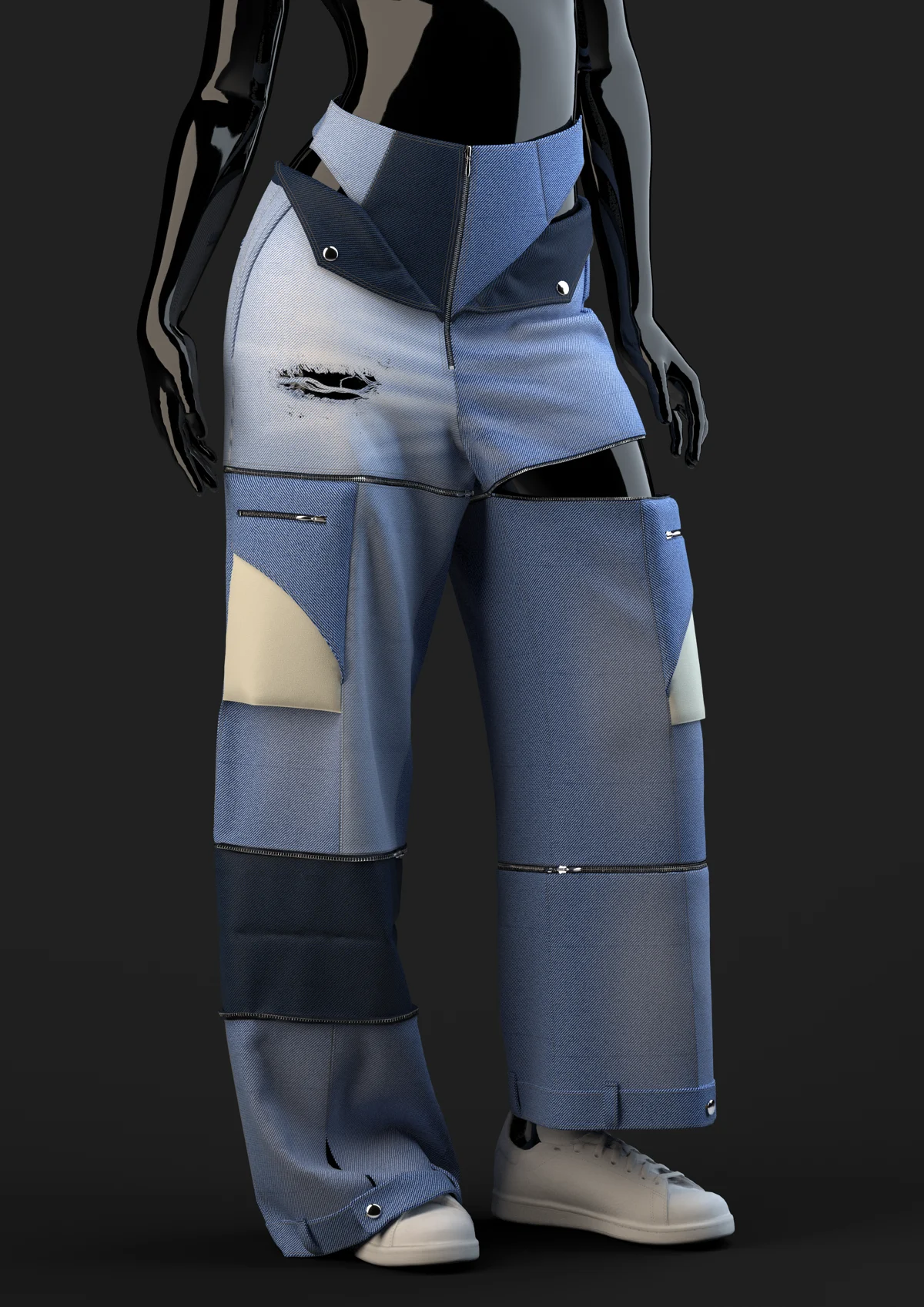 Modular denim outfit | 3D Model - CONNECT