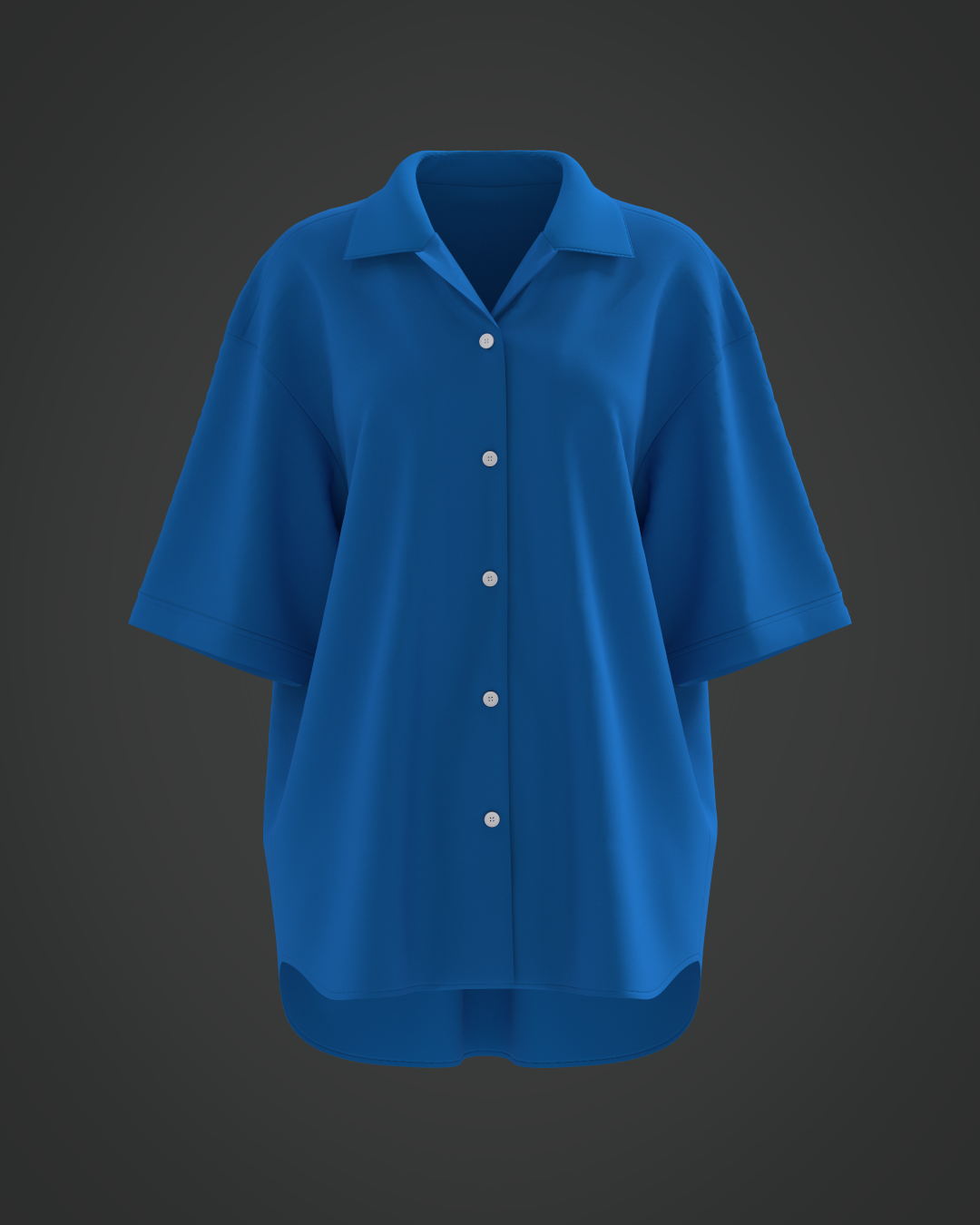 Open collar short-sleeve shirt | 3D Model - CONNECT
