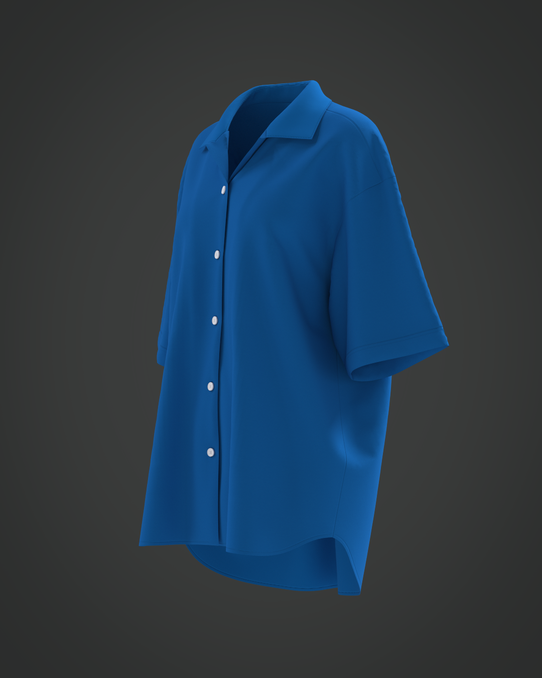Open collar short-sleeve shirt | 3D Model - CONNECT